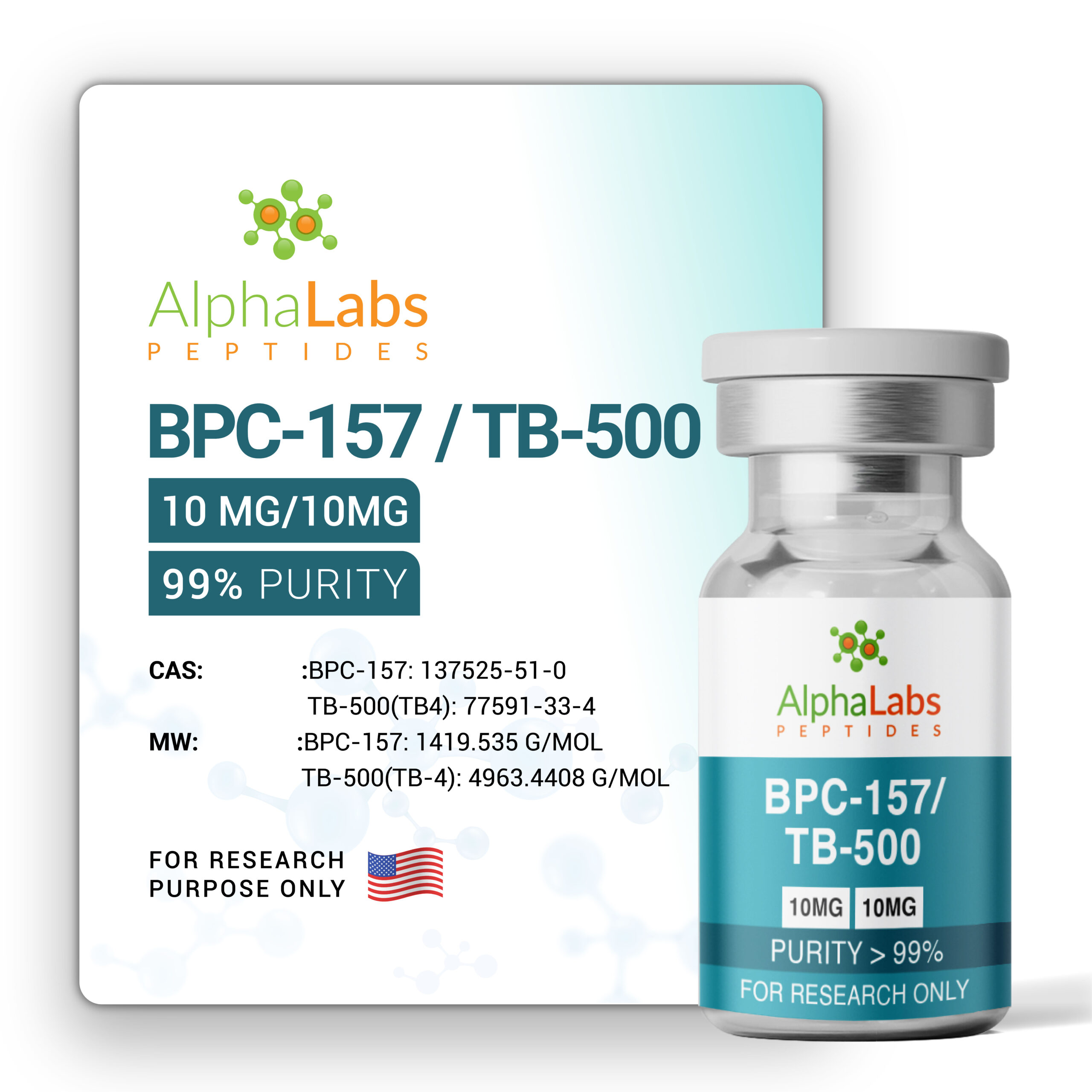 Blend: BPC-157 (10mg) / TB-500 (10mg) – Go Alpha Labs | High Quality ...